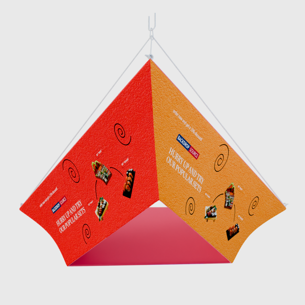 Tapered Triangle Hanging Display – Backdropsource AU