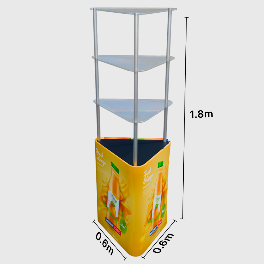 Triangular Counter Display with Triple Shelves – Backdropsource AU