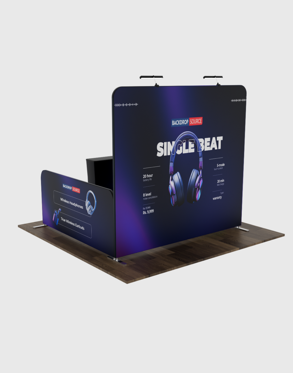 Ultimate 3m Booth Kit with Backwall, Side Walls, Counter ...