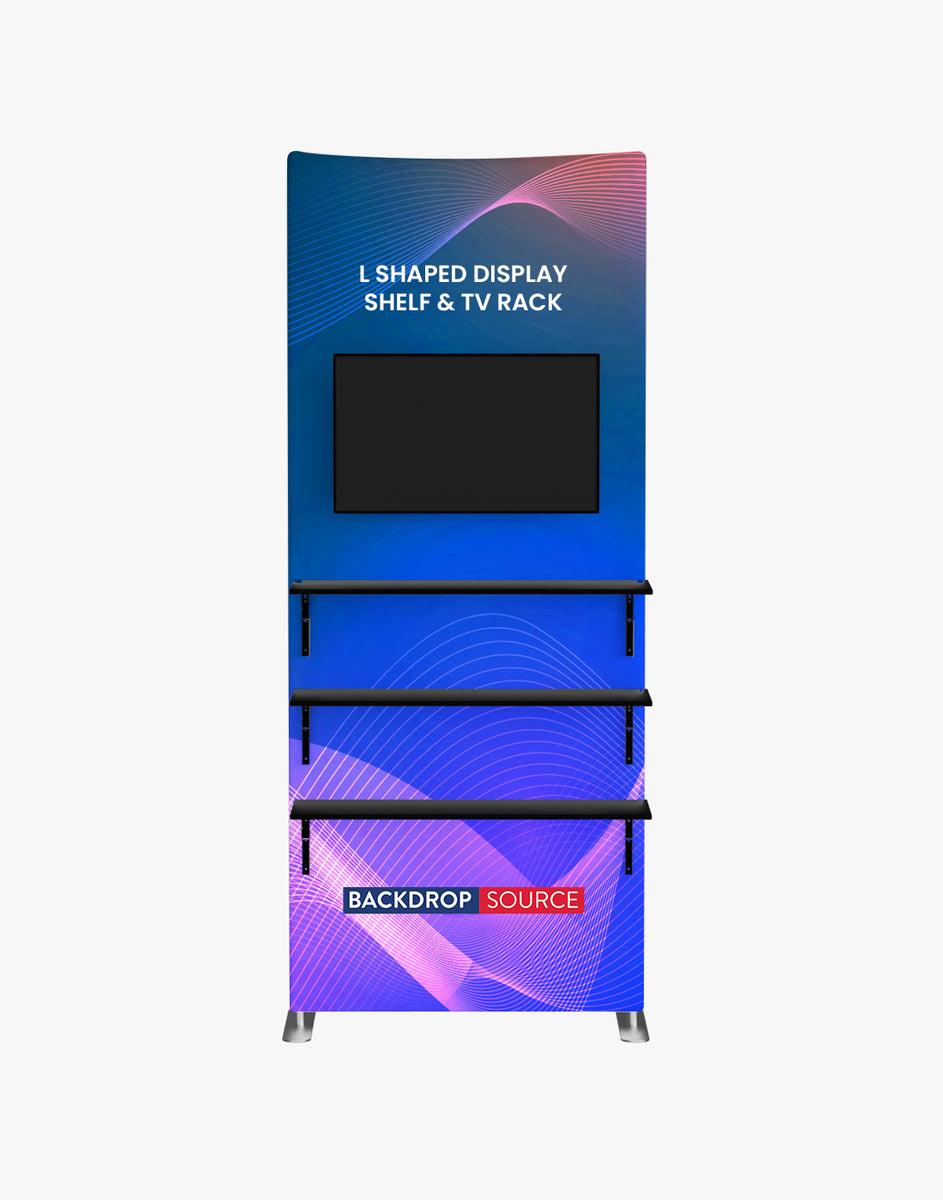 L-Shaped Display with Shelf & TV Rack – Backdropsource AU