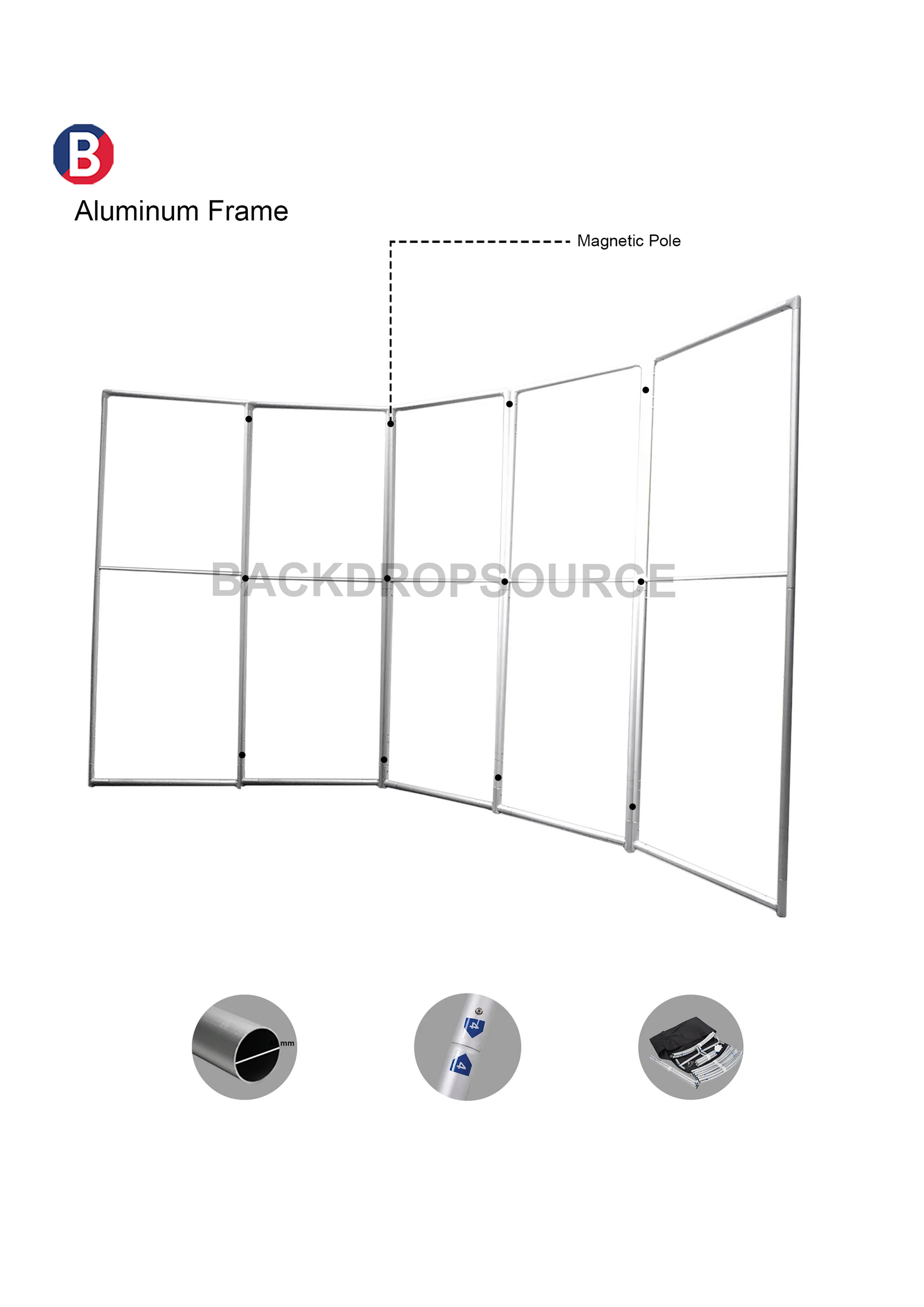 5 Panel Magnetic Partition Display – Backdropsource AU