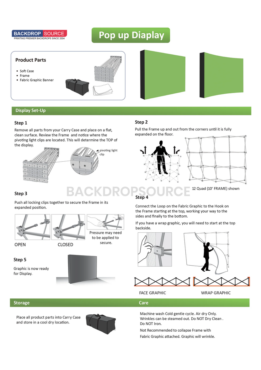 Fabric Pop Up Straight Velcro Media Wall Displays | Trade Show Display ...