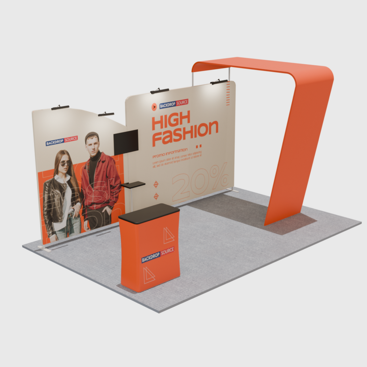 6m Straight Backdrop with Arch Exhibition – Backdropsource AU