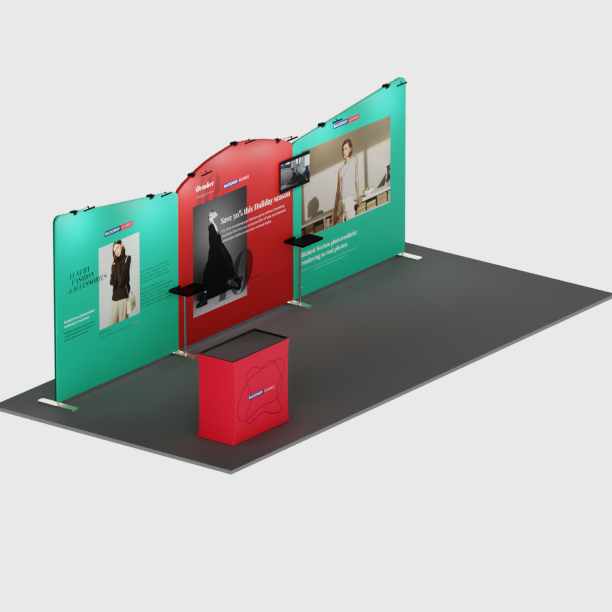 6m Round Tabletop with Inclined Exhibition – Backdropsource AU