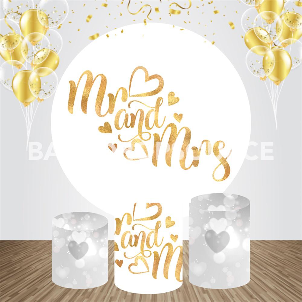 Mr and Mrs Round Circle Backdrop Kit with Counter – Backdropsource AU